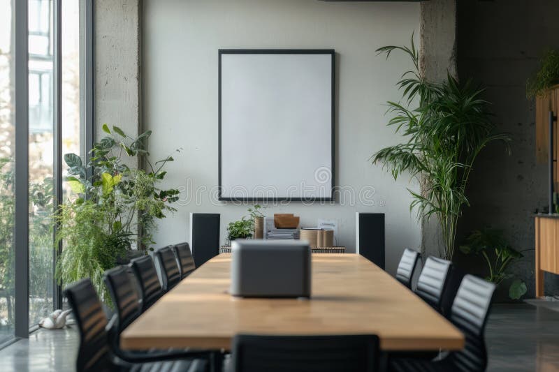 Modern Office Conference Room Minimalist Design Large Blank Frame Stock ...