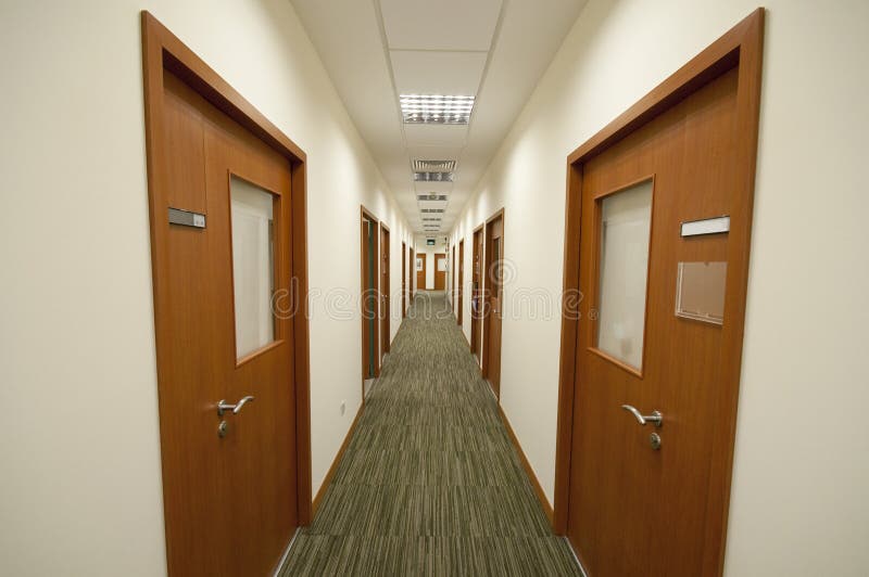Modern Office Corridor stock image. Image of indoor, business - 15495259