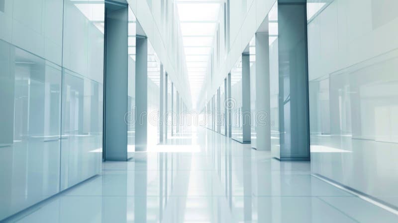Modern Office Corridor stock image. Image of clean, corridor - 366138535