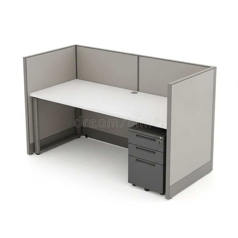 Gray Filing Cabinet Workstation Table Stock Illustrations – 4 Gray ...