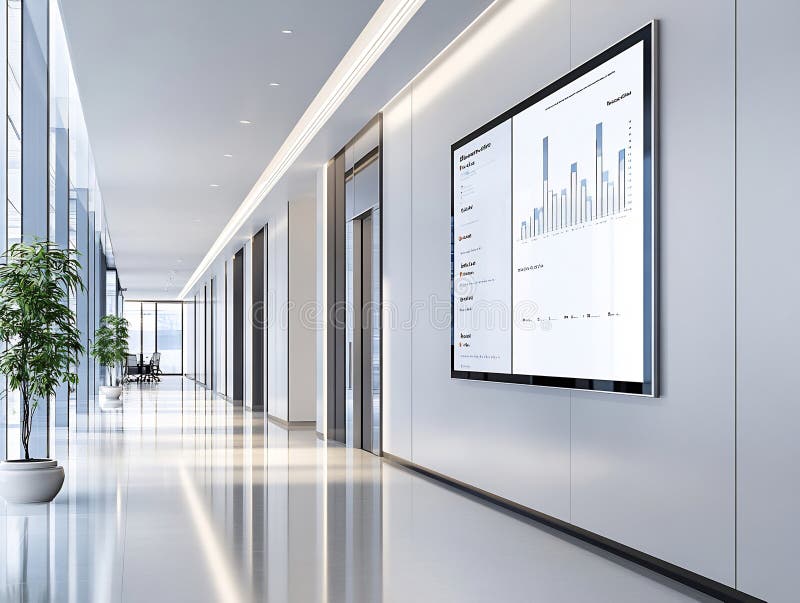 Modern Office with Data View Stock Image - Image of modern, display ...