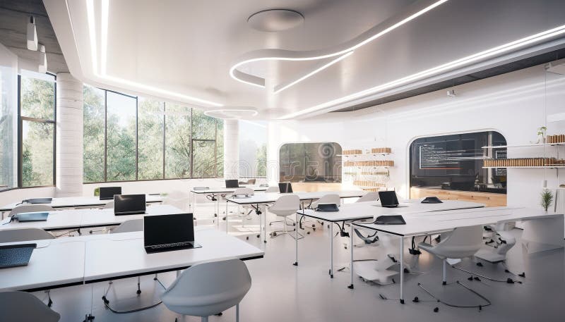 Modern Office Design with Computer Technology Success Generated by AI ...