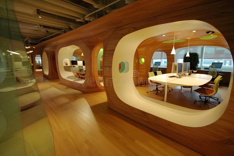 Modern Office Design, Exploring Curvilinear Walls, Integrated ...