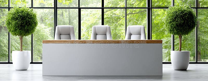 Modern Office Design Features Sleek Reception Area with Three Elegant ...