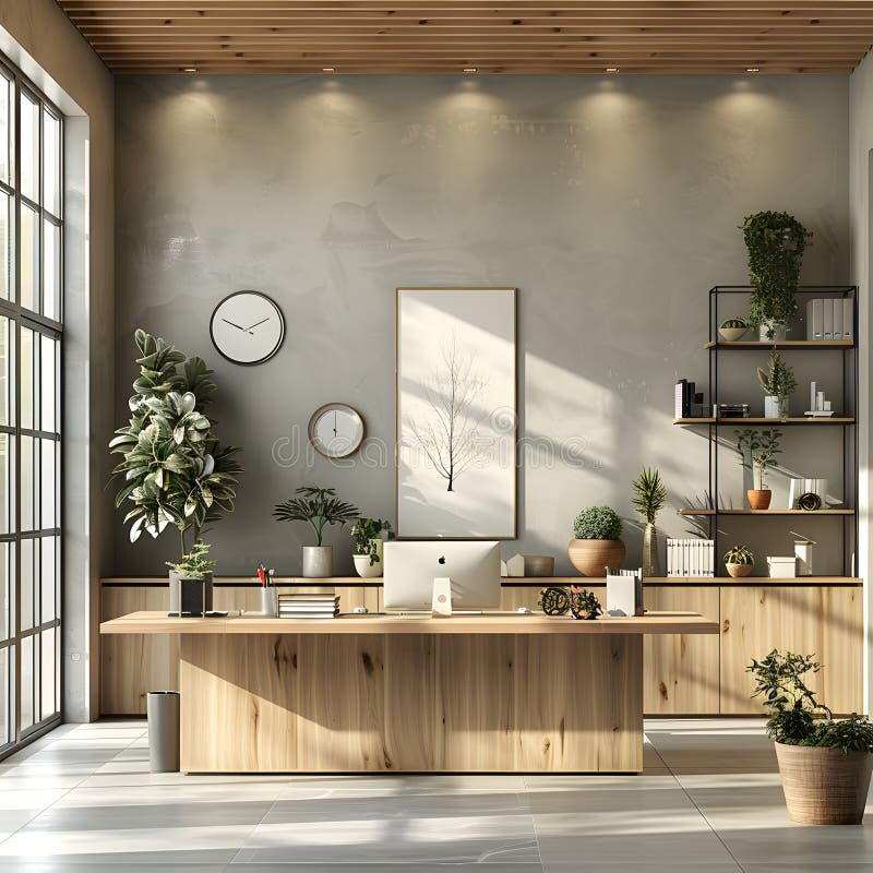 Modern Office Desk Setup with Designers Banner - Perfect for Creative ...