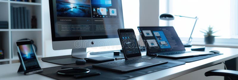 Modern Devices Data Including Office Design Computer Stock Photos ...