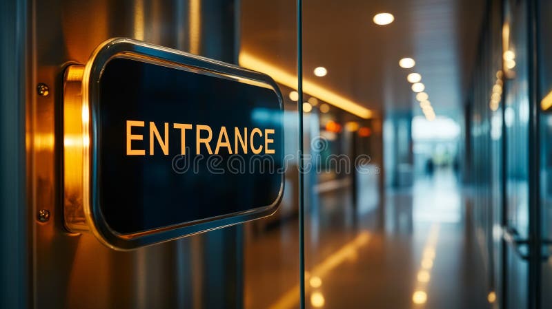 Modern Office Entrance Sign Bright Lighting Stock Photos - Free ...
