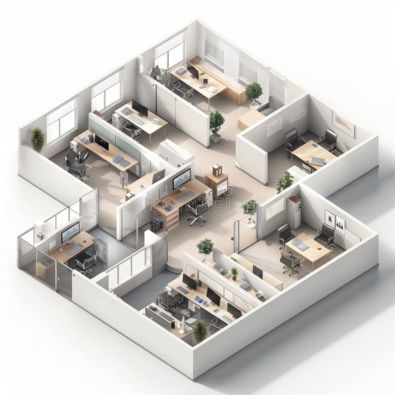 Modern Office Environment with a Detailed Layout Pattern. Stock ...