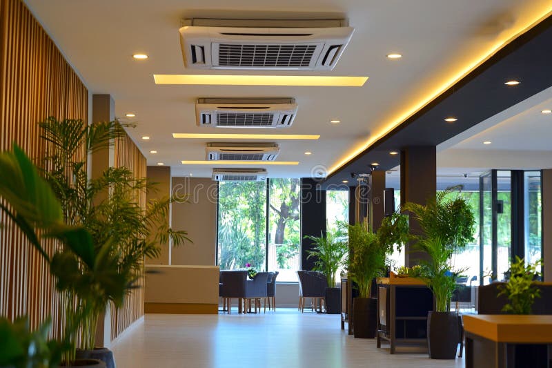 A Modern Office Environment Equipped with Advanced HVAC. Heating ...