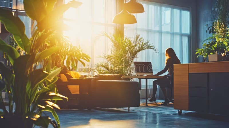 Modern Office Environment with Team Collaboration and Vibrant ...