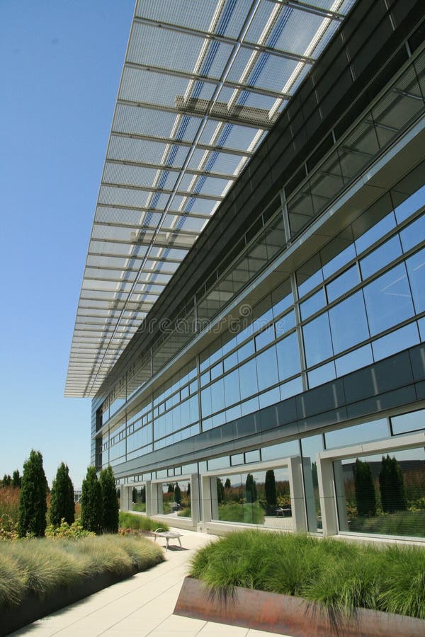 Modern Office Exterior Walkway Stock Image - Image of architecture ...