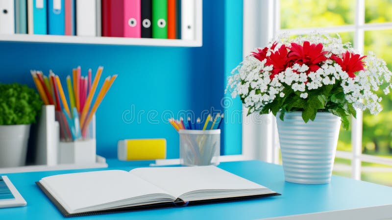 This Modern Office Features a Clean and Minimalist Workspace with an ...