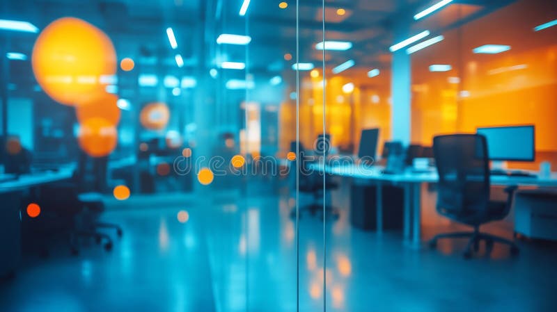 The Modern Office Features Glass Walls and an Appealing Design with ...