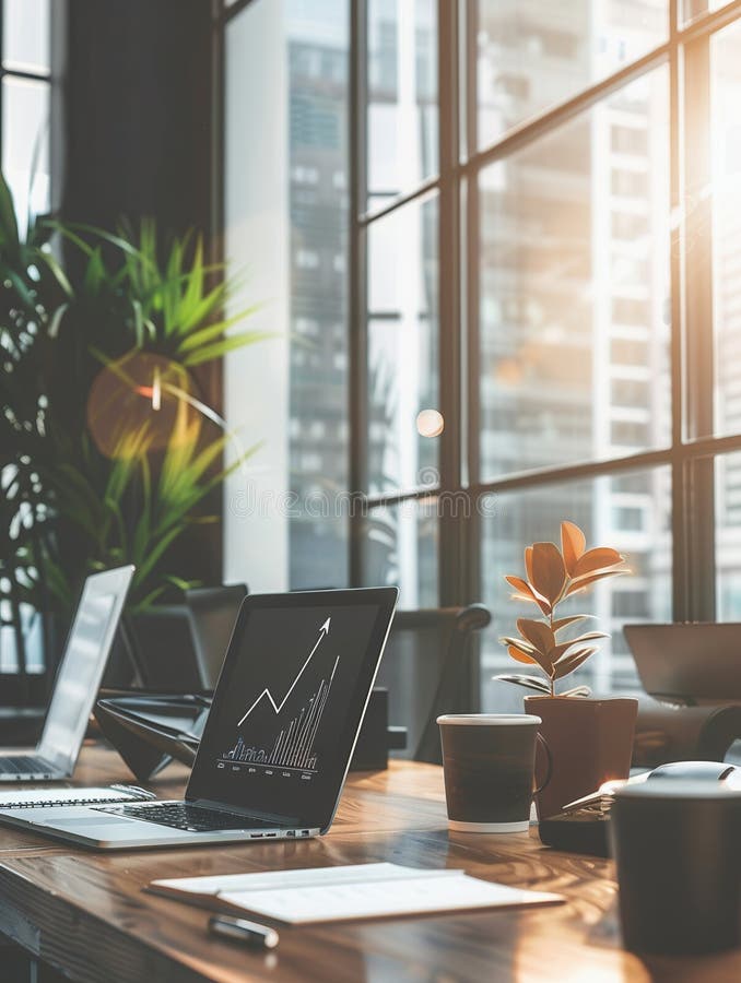 A Modern Office Features Large Windows that Invite Natural Light ...