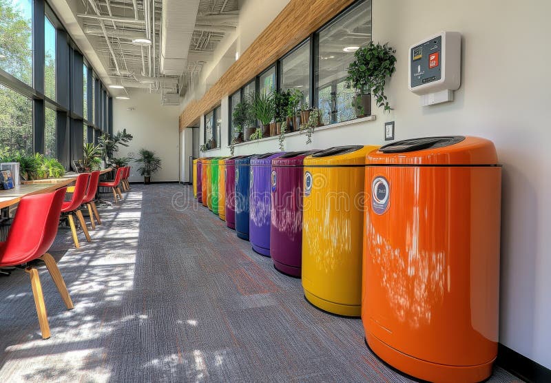 Bright Modern Office Interior Colorful Chairs Green Plants Stock Photos ...