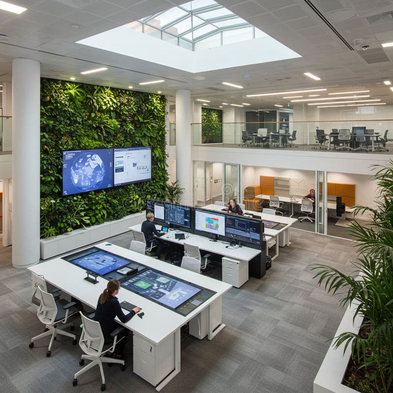 Modern Office Featuring Spacious Two-level Design with Open ...