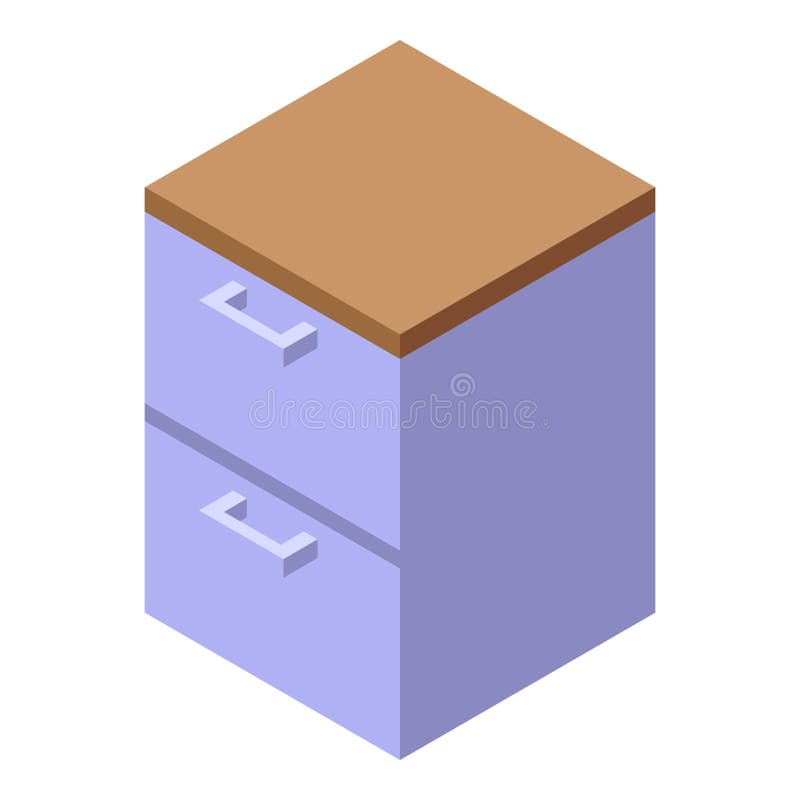 Modern Office Filing Cabinet Standing in Isometric View Stock ...