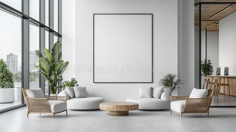 Modern Office Frame Mockup for Corporate Branding or Artwork Stock ...