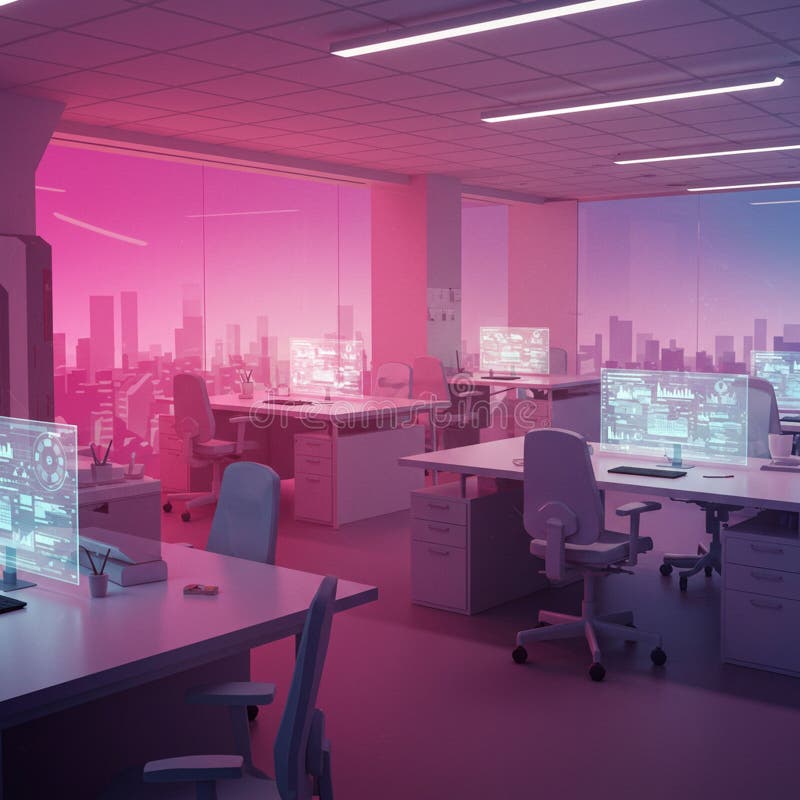 Modern Futuristic Office Ergonomic Workstations Space Stock ...