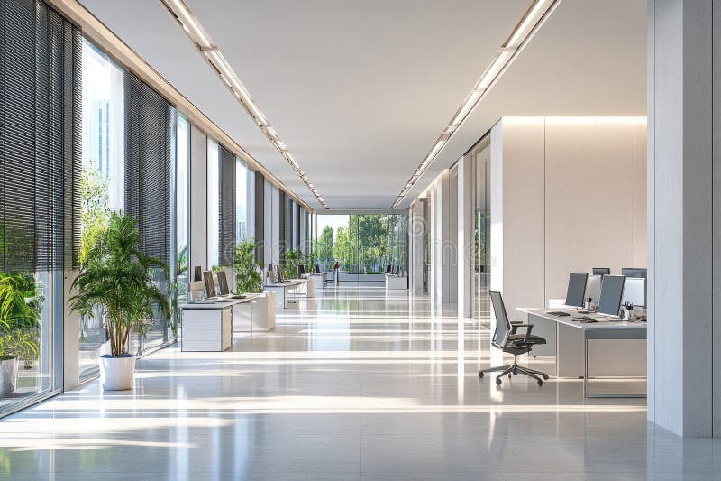 Modern AI-Generated Office Space Stock Illustration - Illustration of ...