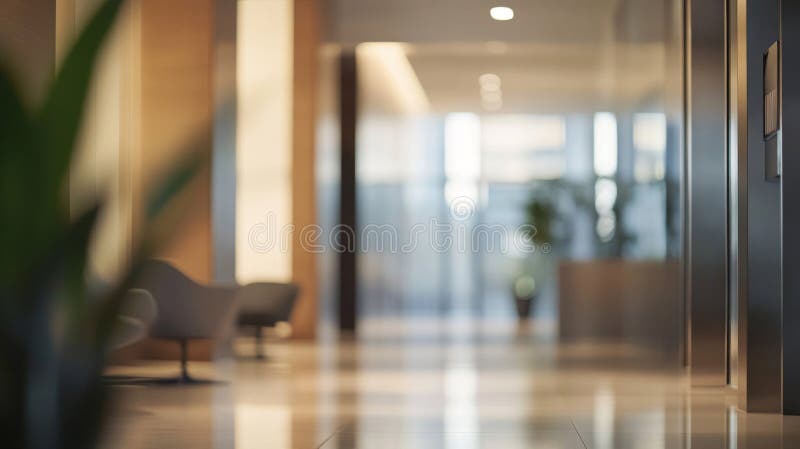 Modern Office Hallway Interior Design Stock Illustration - Illustration ...