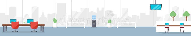Modern Office Horizontal Vector Illustration Stock Vector ...