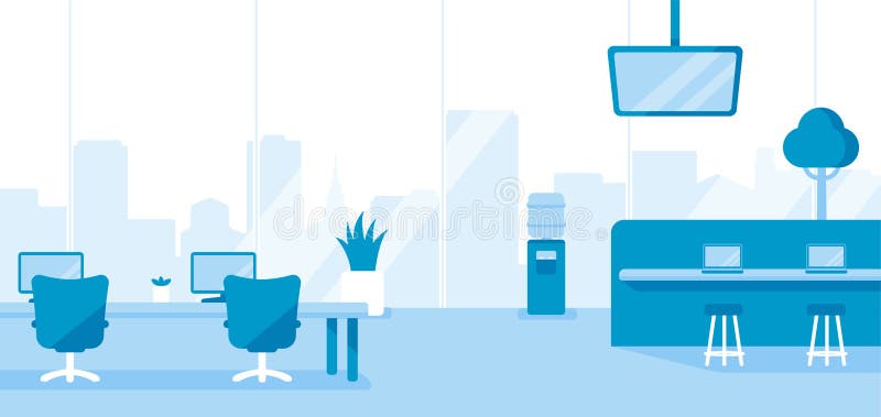 Modern Office Horizontal Vector Illustration Stock Vector ...