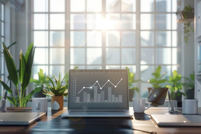 A Modern Office is Illuminated by Sunlight through Large Windows ...