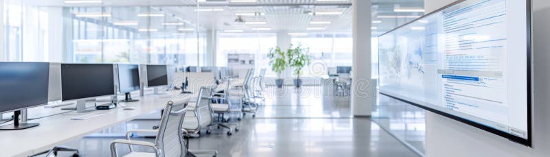 Modern Office with Interactive Whiteboards and Digital Screens for ...