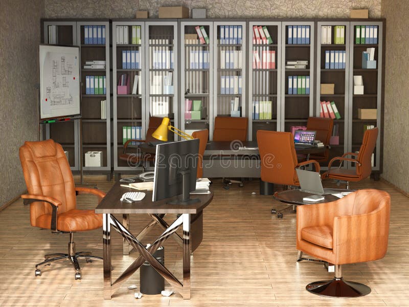 Modern office interion stock illustration. Illustration of ...