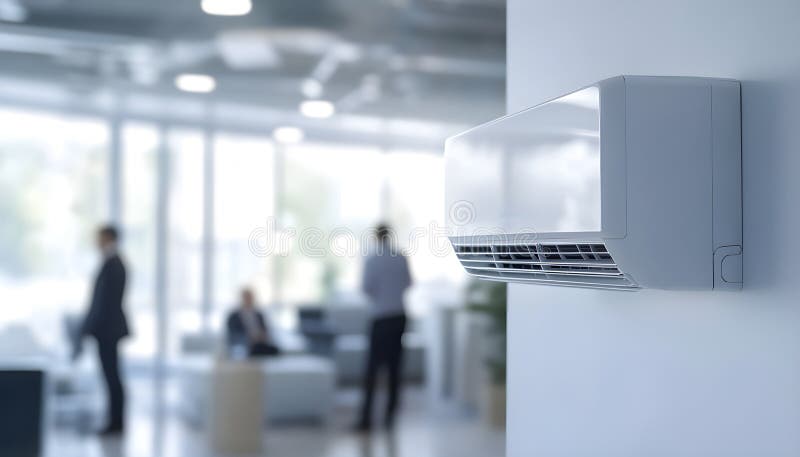 Modern Office Interior with Air Conditioning Unit. Climate Control System Provides Comfort ...