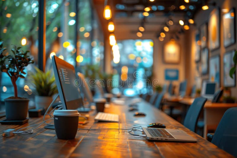 Busy Layout of Contemporary Cubicle Office with Employees Engaging in ...