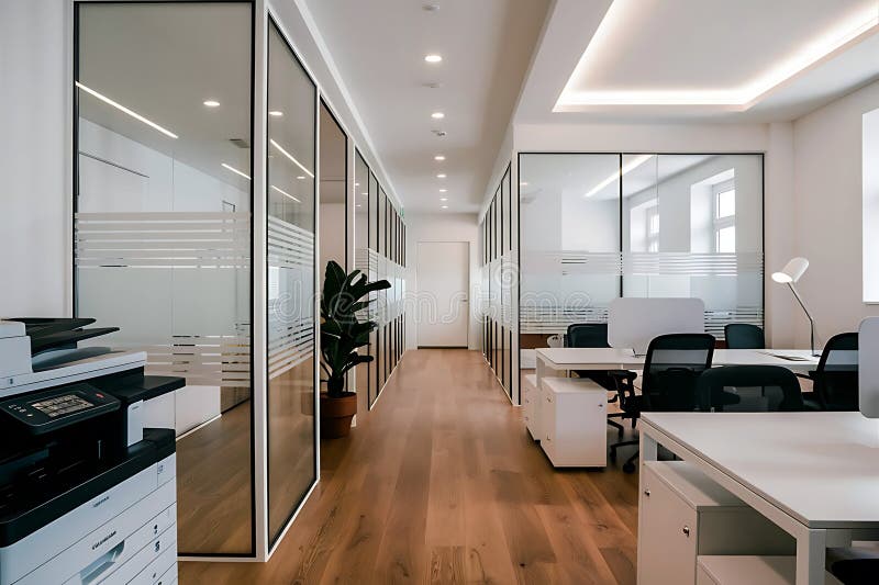 Modern Office Interior with Clean Layout. Stock Illustration ...