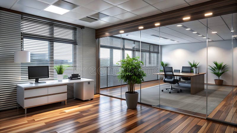 Modern Office Interior with Clean Layout. Stock Illustration ...