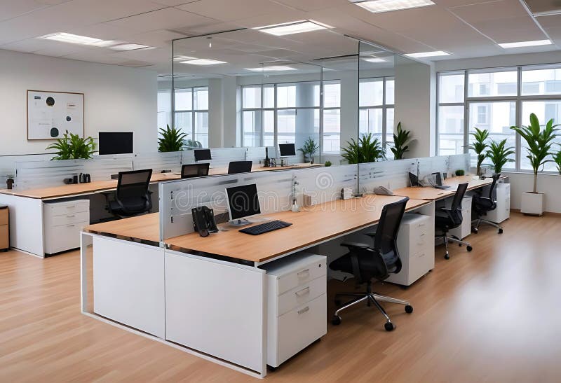 Modern Office Interior with Clean Layout. Stock Illustration ...