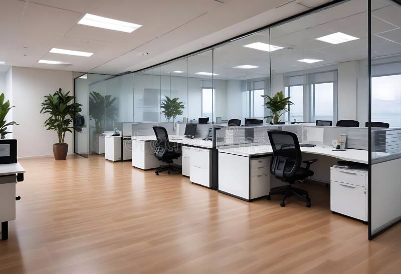 Modern Office Interior with Clean Layout. Stock Illustration ...