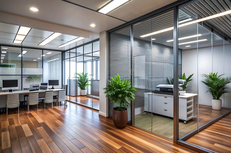 Modern Office Interior with Clean Layout. Stock Illustration ...