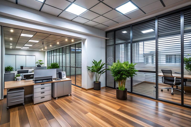 Modern Office Interior with Clean Layout. Stock Illustration ...