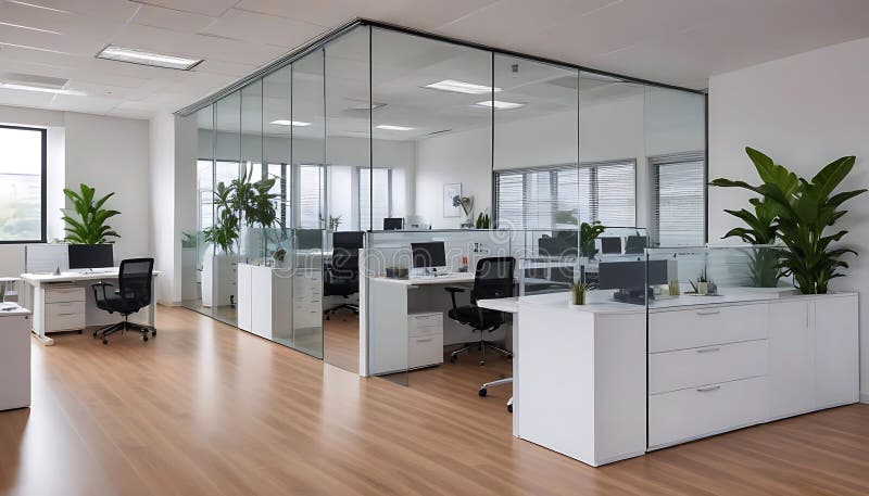 Modern Office Interior with Clean Layout. Stock Illustration ...