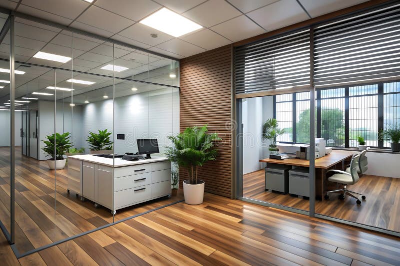 Modern Office Interior with Clean Layout. Stock Illustration ...