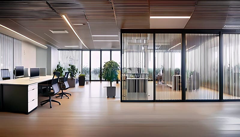 Modern Office Interior with Clean Layout. Stock Illustration ...