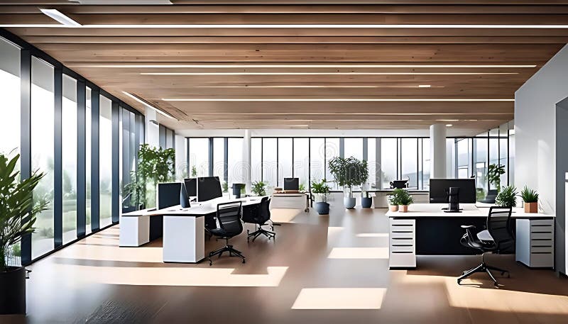 Modern Office Interior with Clean Layout. Stock Illustration ...