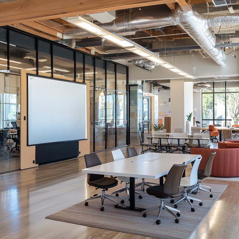 Modern Office Interior with Collaborative Workspace in a Downtown ...