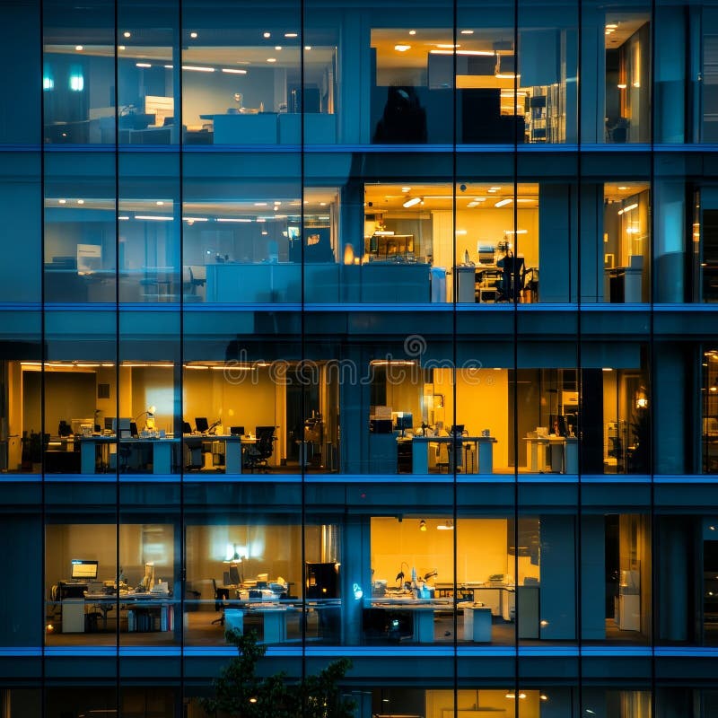 Modern Office Interior. 3D Rendering. Collage of Modern Office Stock ...