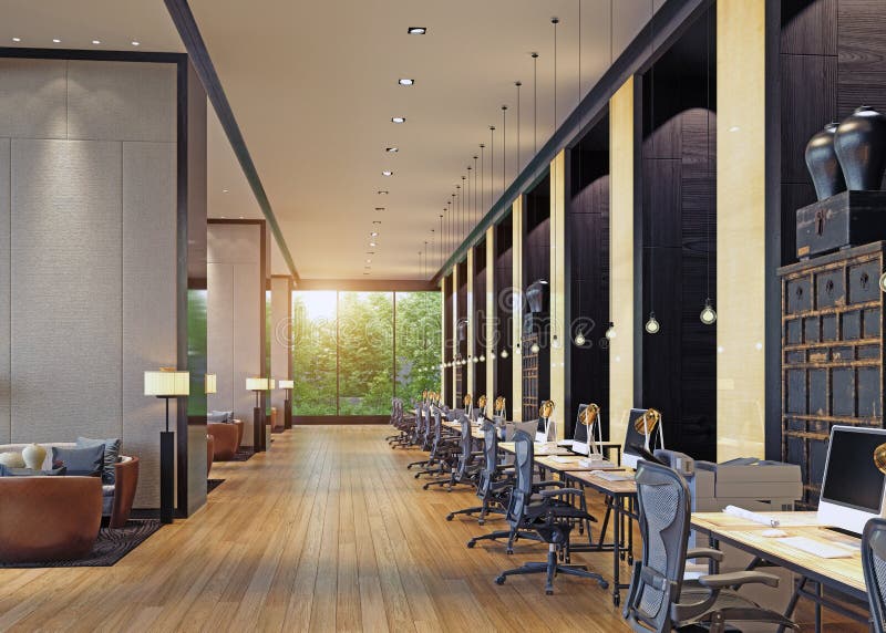 Office rest room interior stock illustration. Illustration of beam ...