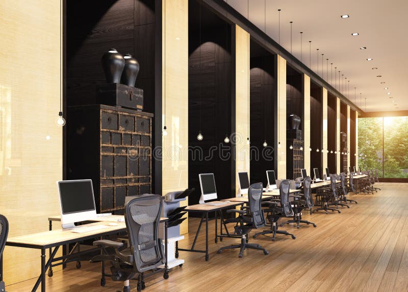 Office rest room interior stock illustration. Illustration of beam ...