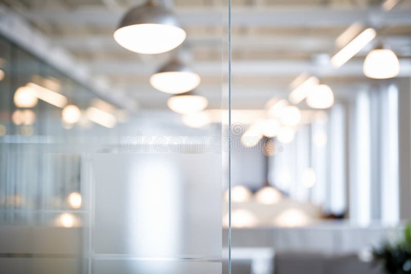 Modern Office Interior Design Abstract Blurred Background Light Bright ...
