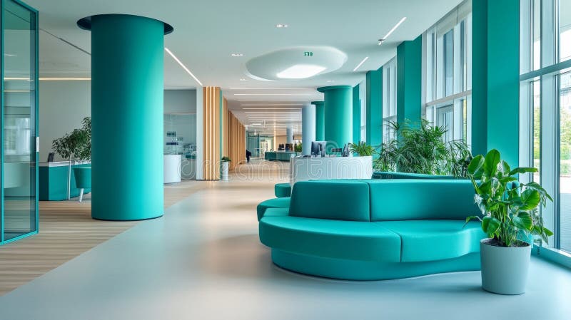 Modern Office Interior Design with Comfortable Seating Area. Waiting ...