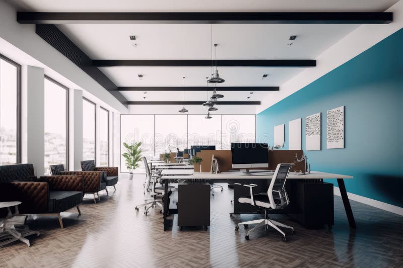 Modern Office Interior Design. Contemporary Workspace for Creative ...