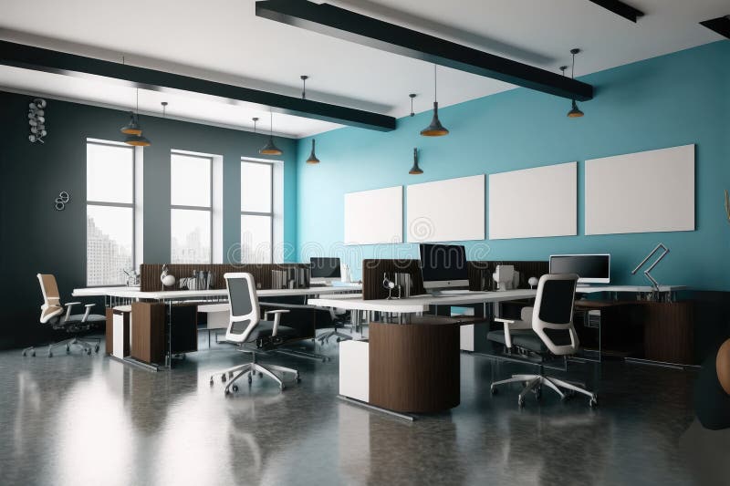 Modern Office Interior Design. Contemporary Workspace for Creative ...